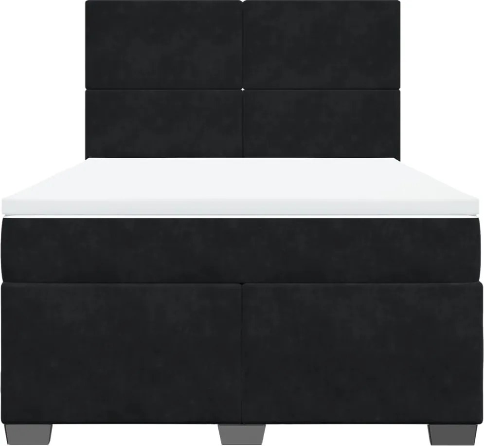 Box spring postel s matrací černá 140x200 cm samet 3293226