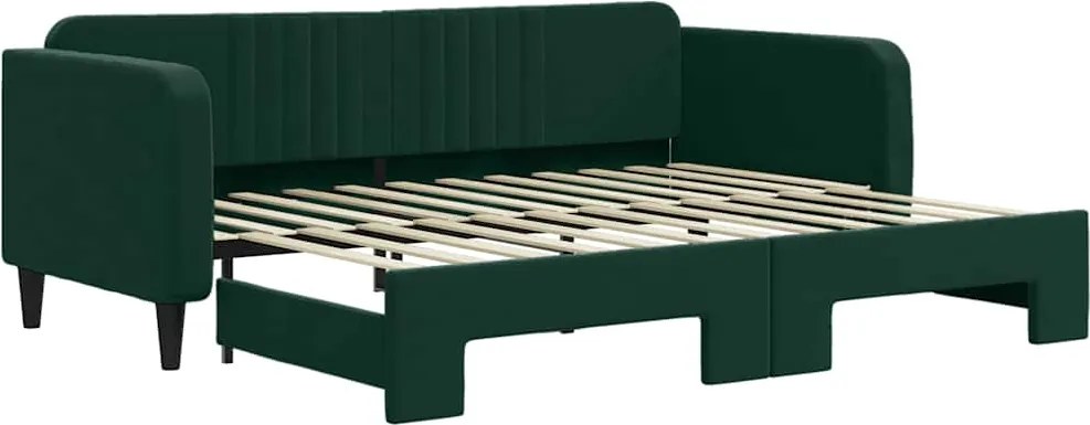 Válenda s přistýlkou tmavě zelená 90 x 200 cm samet 3197065