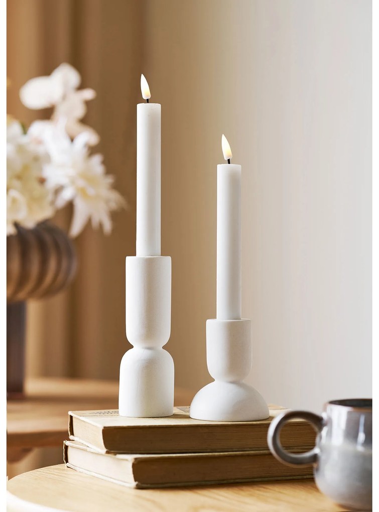 House Nordic Set dvou svícnů CANDLE HOLDER bílý