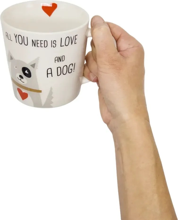 Porcelánový hrnek All you need is love and a dog!, 400 ml – dárek pro pejskaře