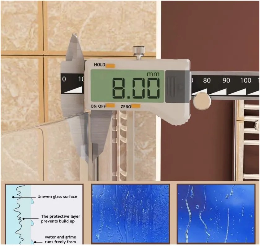 Erga Paris, sprchová zástěna Walk-In 150x200 cm, 8mm šedé sklo, zlatý lesklý profil, ERG-V02-PARIS-150x200-GR-GD