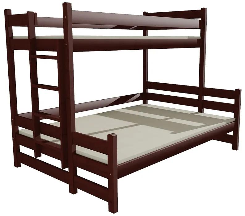 Vomaks Patrová postel s rozšířeným spodním lůžkem PPS 003 100/120 x 180 cm moření dub vpravo
