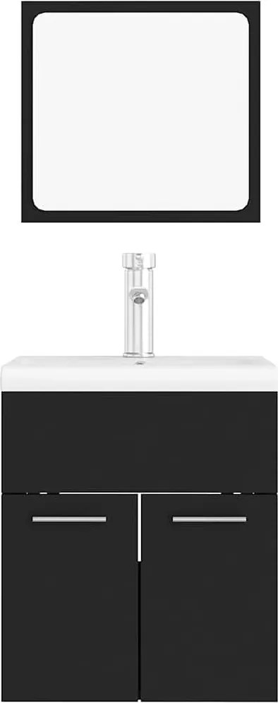 Set koupelnového nábytku černý dřevotříska 3071307