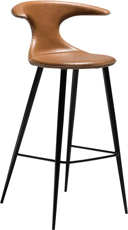 Koňakově hnědá barová židle z eko kůže DAN–FORM Denmark Flair, výška 100 cm