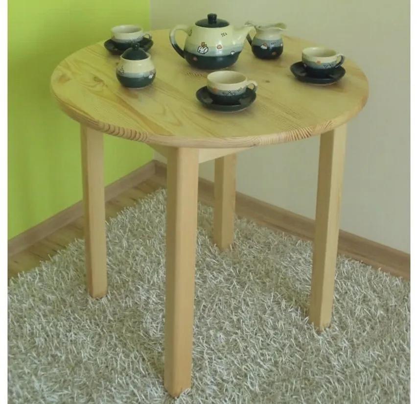 Dřevěný stůl SONOMA kulatý, průměr 60cm, borovice