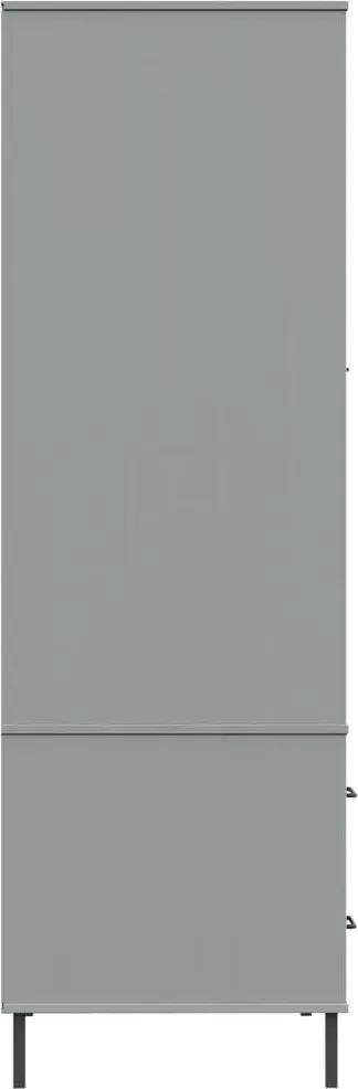 vidaXL Šatní skříň s kovovými nohami 90x55x172,5 cm masiv OSLO [350989] Barva: Hnědá