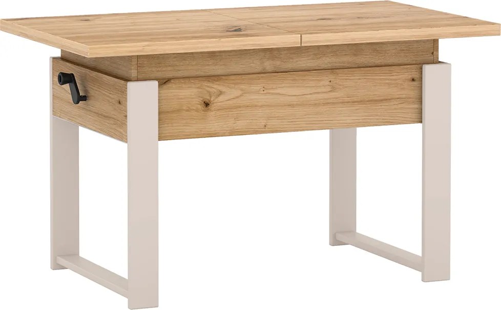 Rozkládací polohovací konferenční stolek HOGO 3v1 | 120-157x62,5-74,5x67 cm | síla horní desky 32 mm | artisan/nohy kašmír