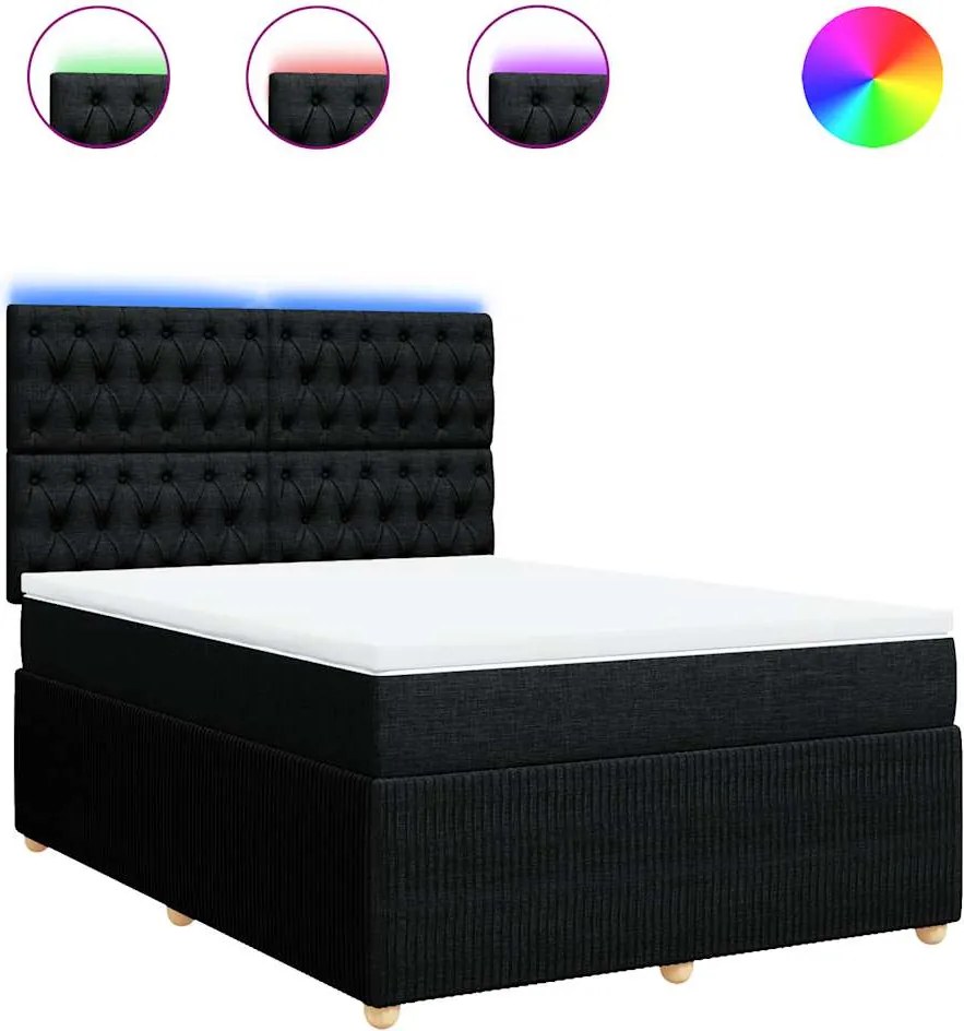 Box spring postel s matrací černá 140 x 190 cm textil 3294360