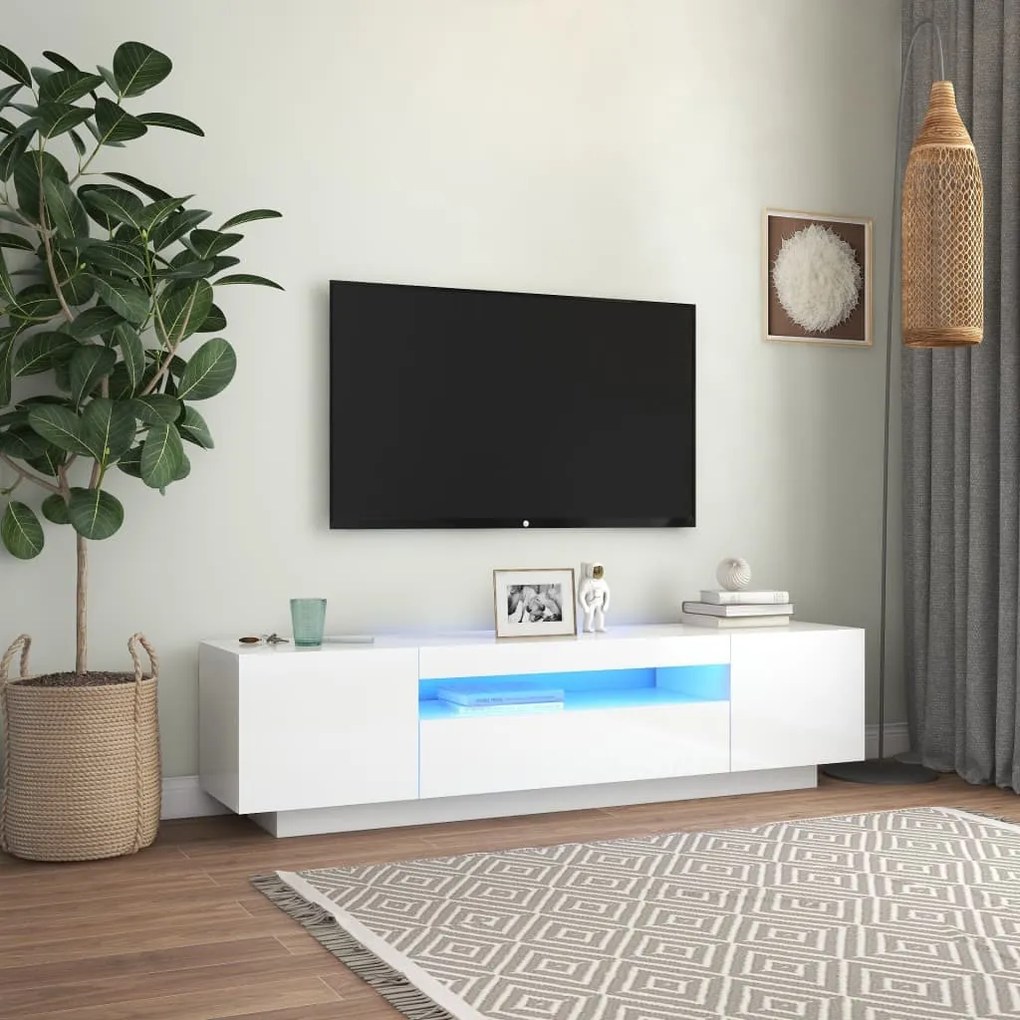 vidaXL TV skříňka s LED osvětlením 160x35x40 cm [815726] Barva: Betonová šedá