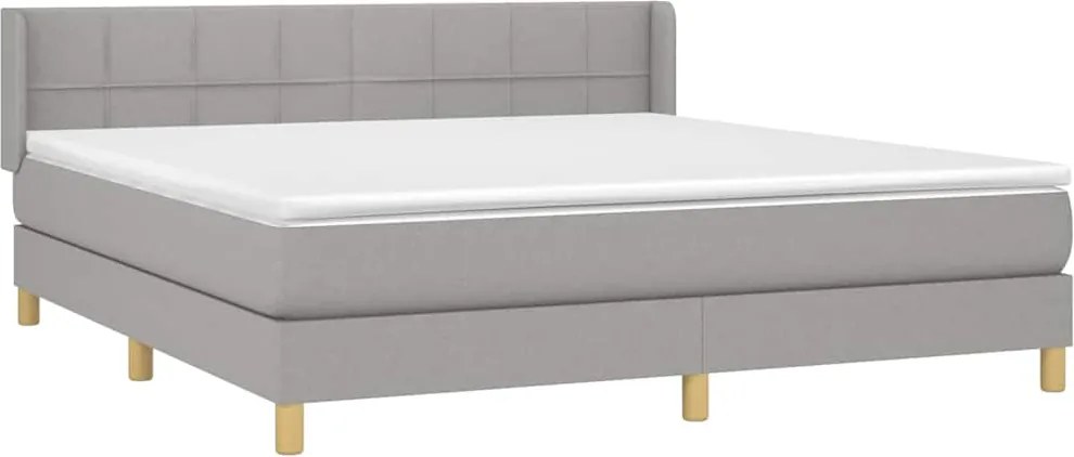 Box spring postel s matrací světle šedá 180 x 200 cm textil 3130289