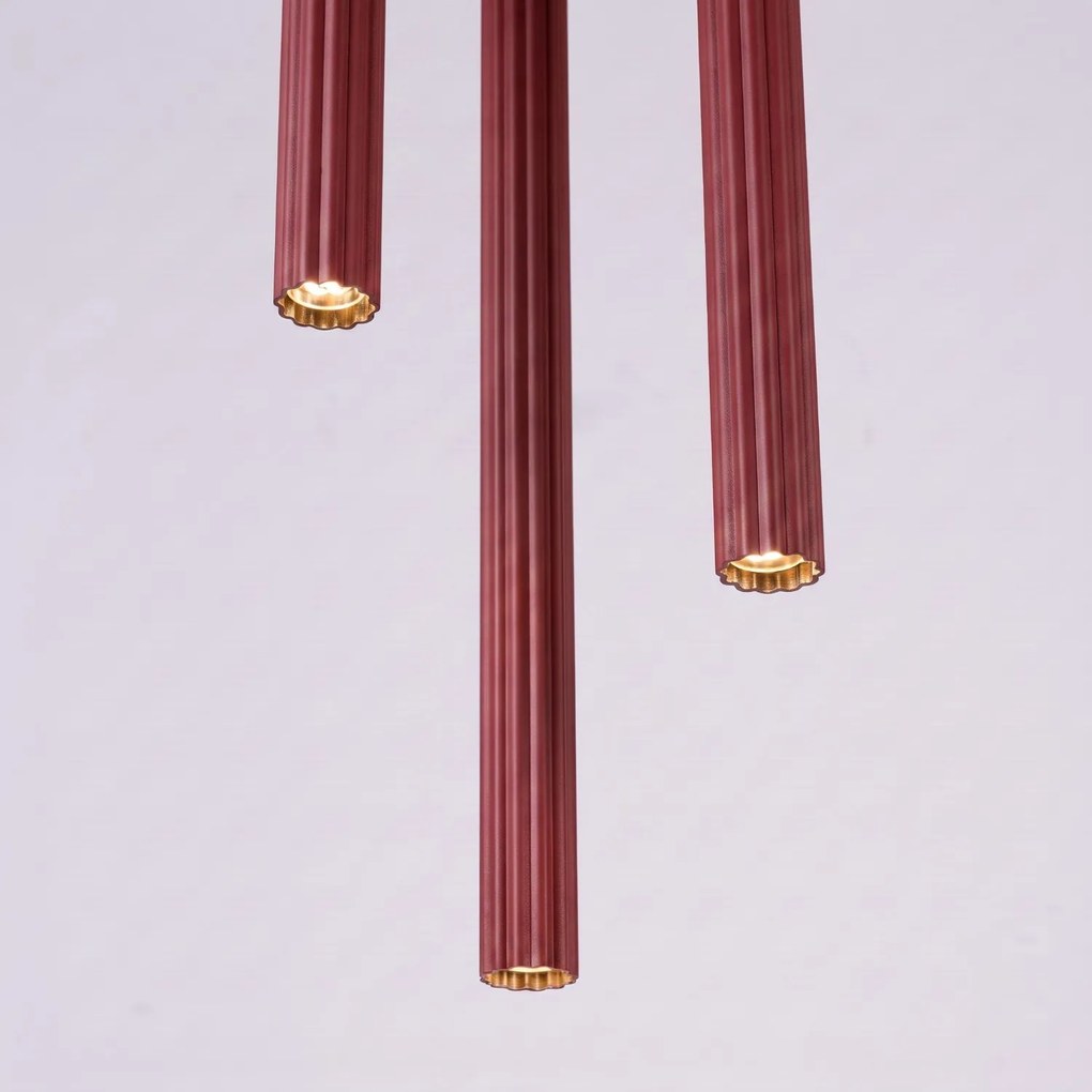 Sollux Lighting Závěsné svítidlo ARCHE 3P bordó