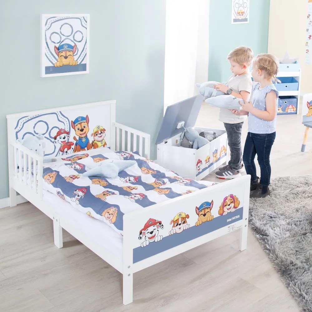 Bílo-modrá dětská postel 70x140 cm Paw Patrol – Roba