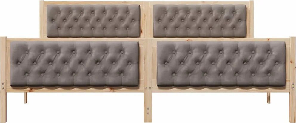 Rám postele s čelo Taupe 200 x 200 cm Masivní borové dřevo 3394271