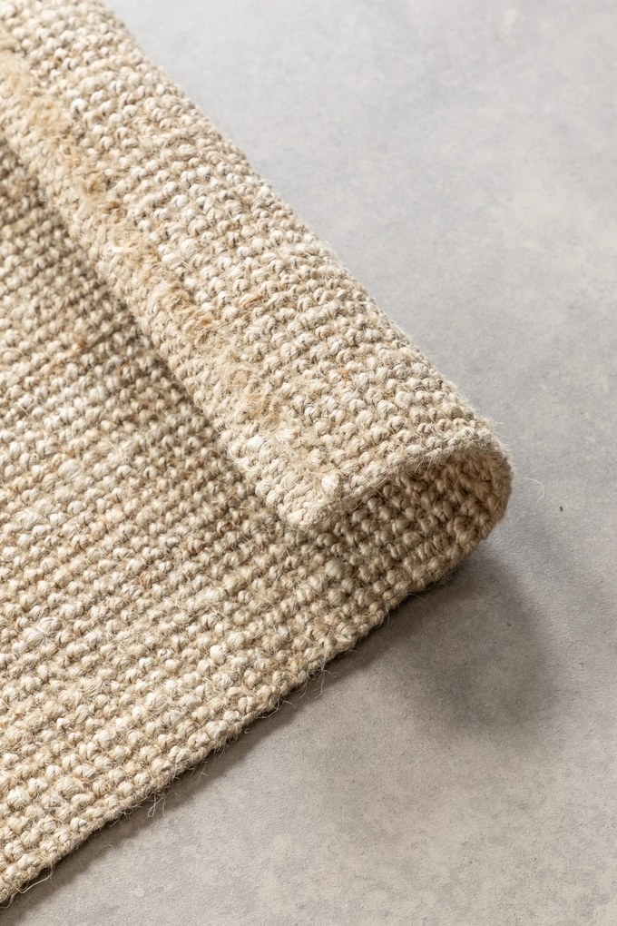 Hanse Home, Kusový koberec Bouclé Jute 105973 Ivory White, 80x150, béžová, chodba / předsíň