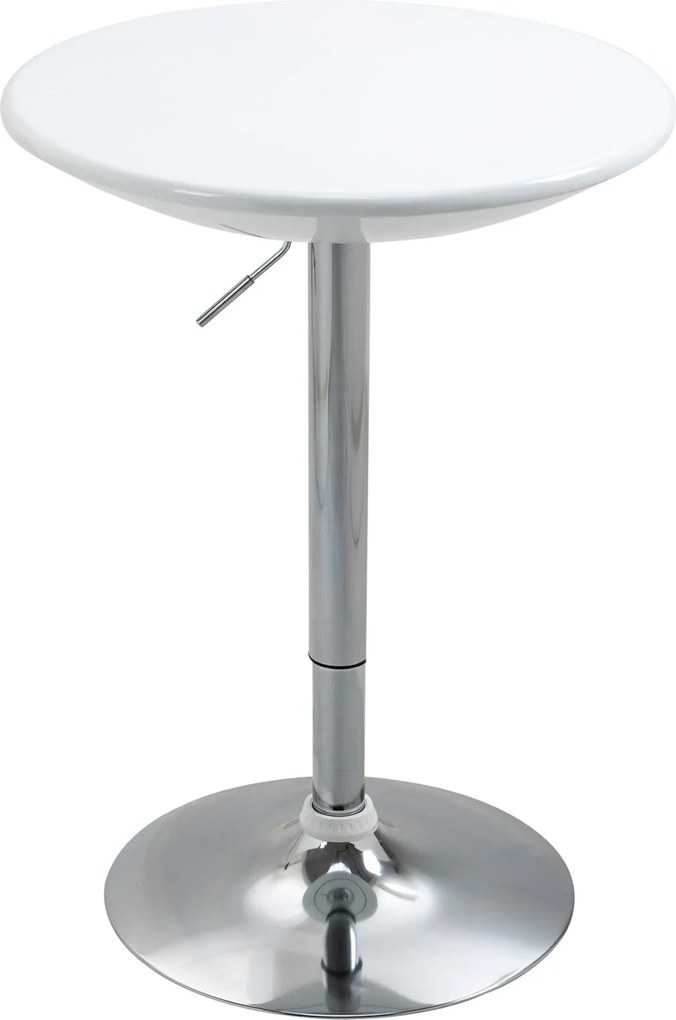 HOMCOM Barový stůl moderní jídelní stůl výškově nastavitelný kovový ABS lakovaný bílá Ø61 x 76-97 cm do kuchyně a obývacího pokoje | Aosom.de