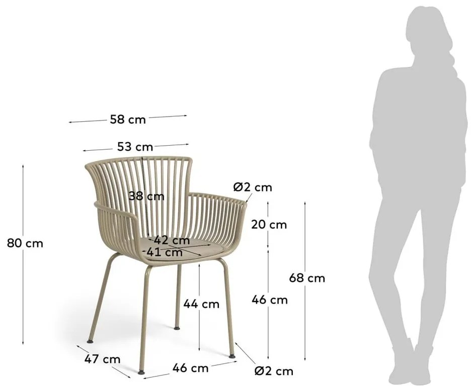 Béžová kovová/plastová zahradní židle Surpika – Kave Home