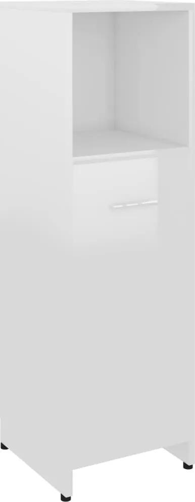 vidaXL 3dílný set koupelnového nábytku dřevotříska [3154406] Barva: bílá s vysokým leskem