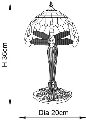 Endon 64091 - Stolní lampa Tiffany DRAGONFLY 1xE14/40W/230V pr. 20 cm