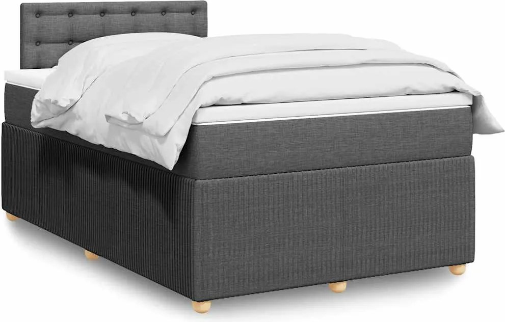 Box spring postel s matrací tmavě šedá 120x200 cm textil 3289738