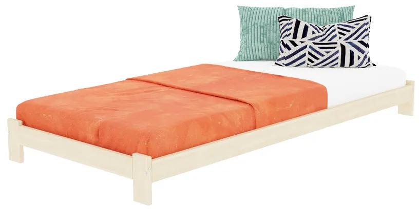 Benlemi Dřevěná jednolůžková postel SIMPLY Zvolte barvu: Pastelově růžová, Zvolte rozměr: 120x200 cm