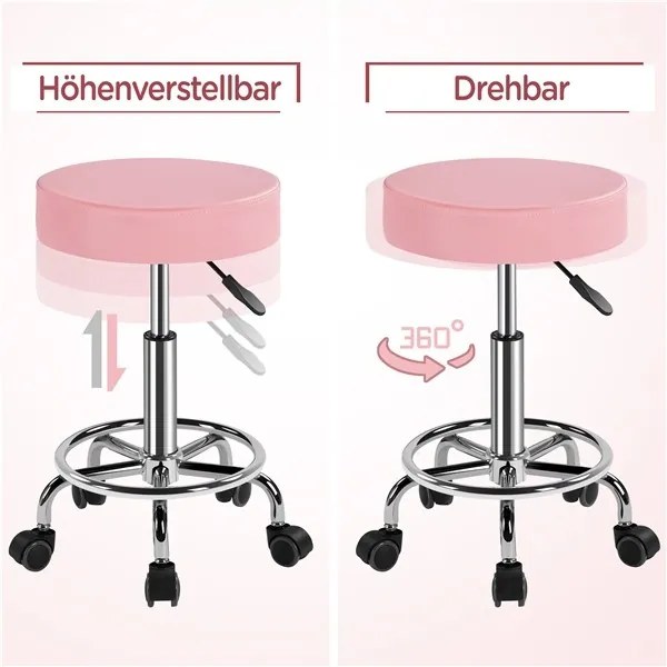 Barová židle Yaheetech – růžová, umělá kůže (267477096388)