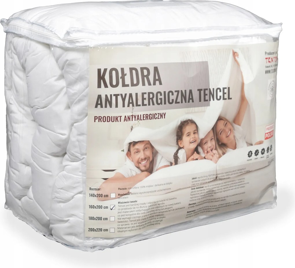 Celoroční Přikrývka 200 x 220 100% Přírodní-antialergická Polská Výroba