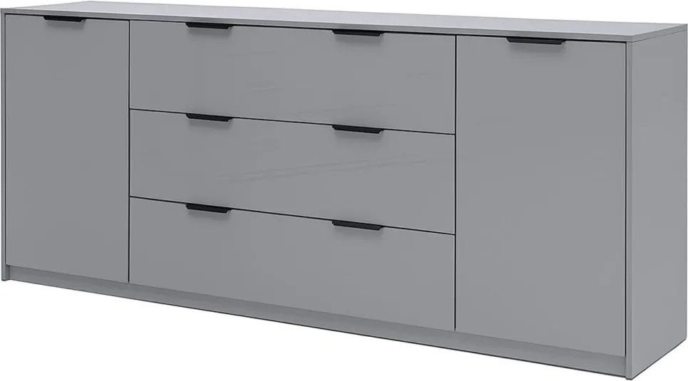 Komoda Roma Color 2 dveře 3 šířky 2,0m lesklá šedá láva