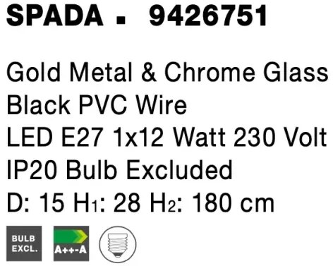 LED lustr Spada 15 chrom