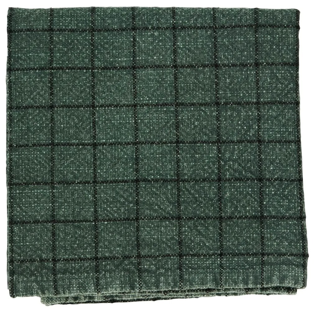 MADAM STOLTZ Kuchyňská utěrka Checked Ivy 50x70cm, zelená barva, černá barva, textil