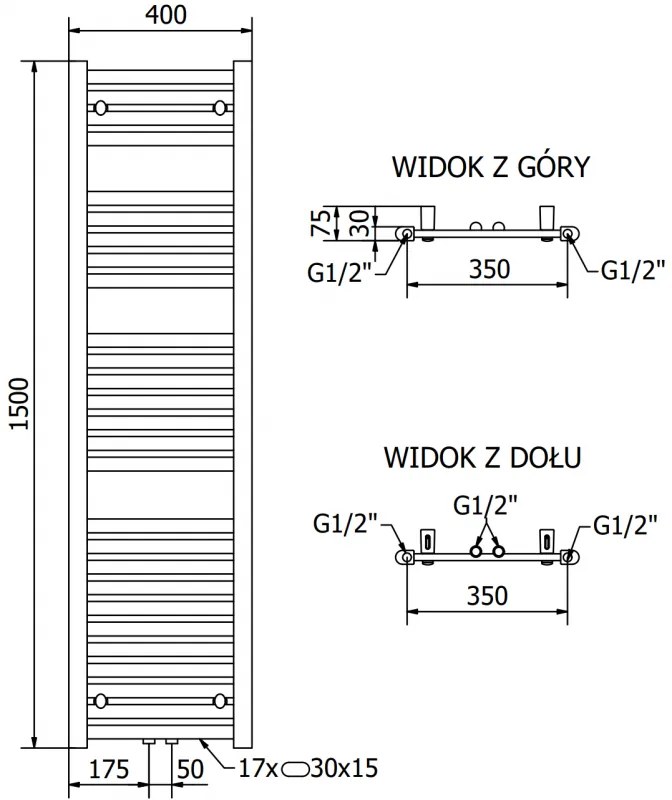 Mexen Hades, elektrické topné těleso 1500 x 400 mm, 600 W, bílá, W104-1500-400-2600-20
