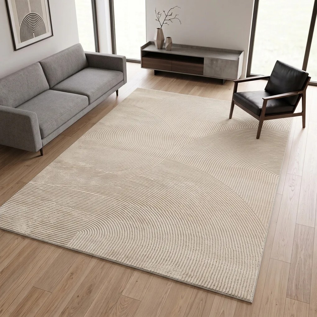 Angel Carpet, Kusový koberec Zafiro 25 Beige, 80x150, béžová, kancelář