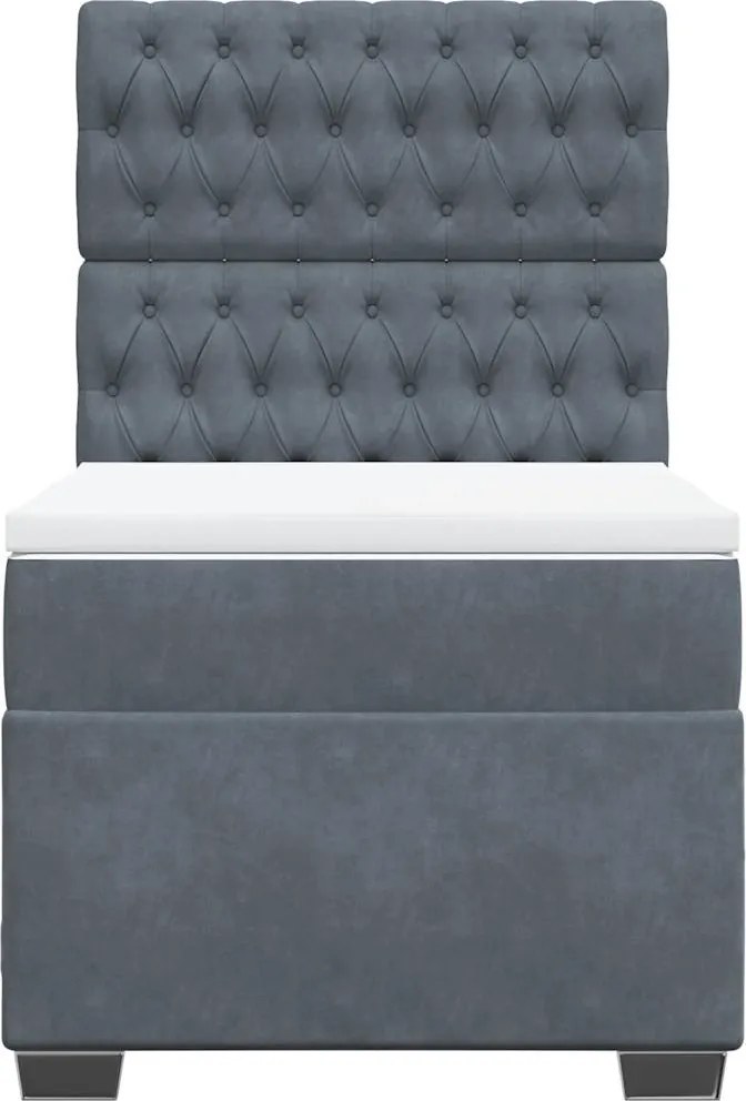 Box spring postel s matrací tmavě šedá 80 x 200 cm samet 3293069