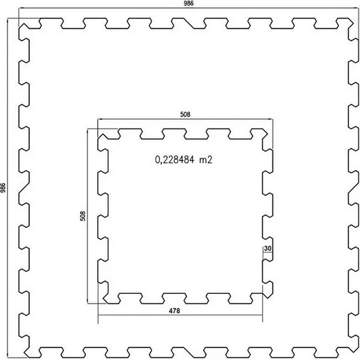 Dlažba FitFlo SF1050 47,8 x 47,8 x 0,8 cm - okraj, modrá / bílá