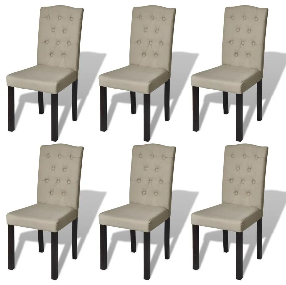 160790 vidaXL Jídelní židle 6 ks béžové textil