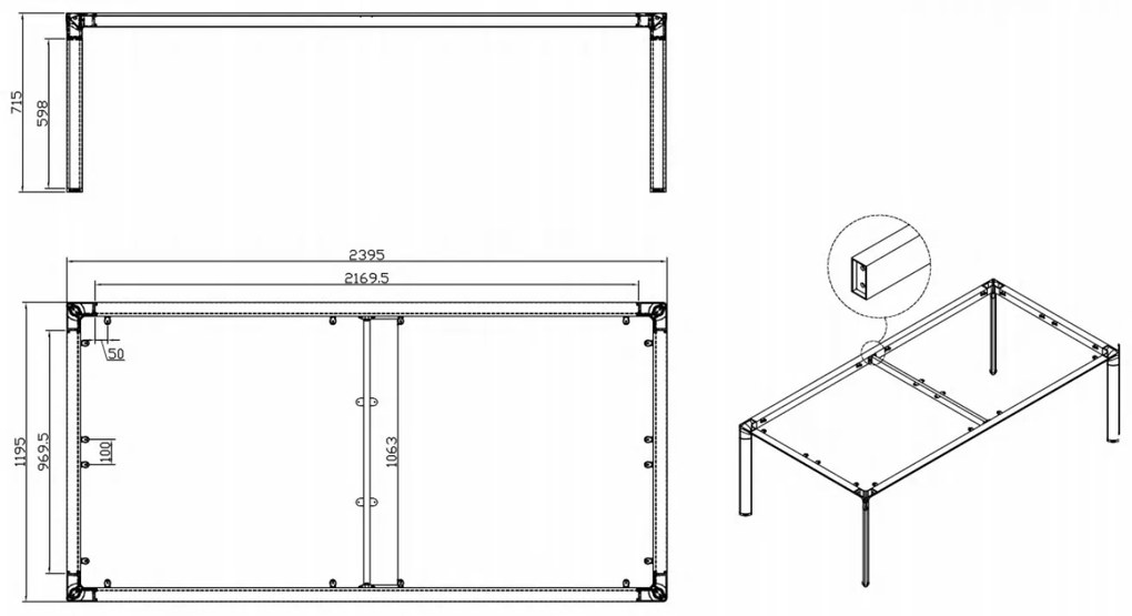 Jednací stůl PRIMO INVITATION, 240x120 cm, buk + 2x stolní zásuvka TYP VI, černá