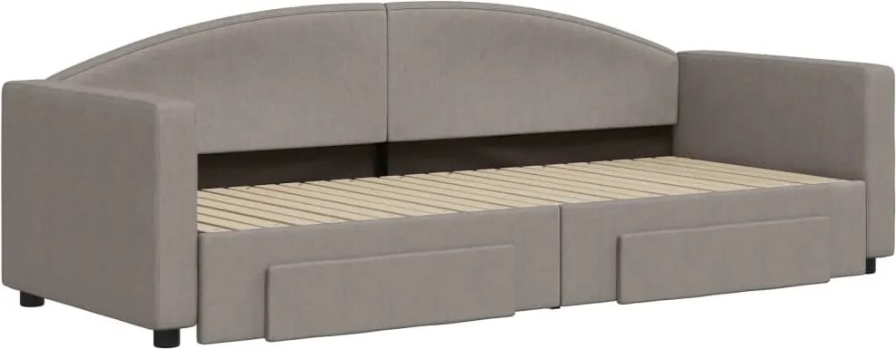 Válenda s přistýlkou a zásuvkami taupe 80 x 200 cm textil 3197222