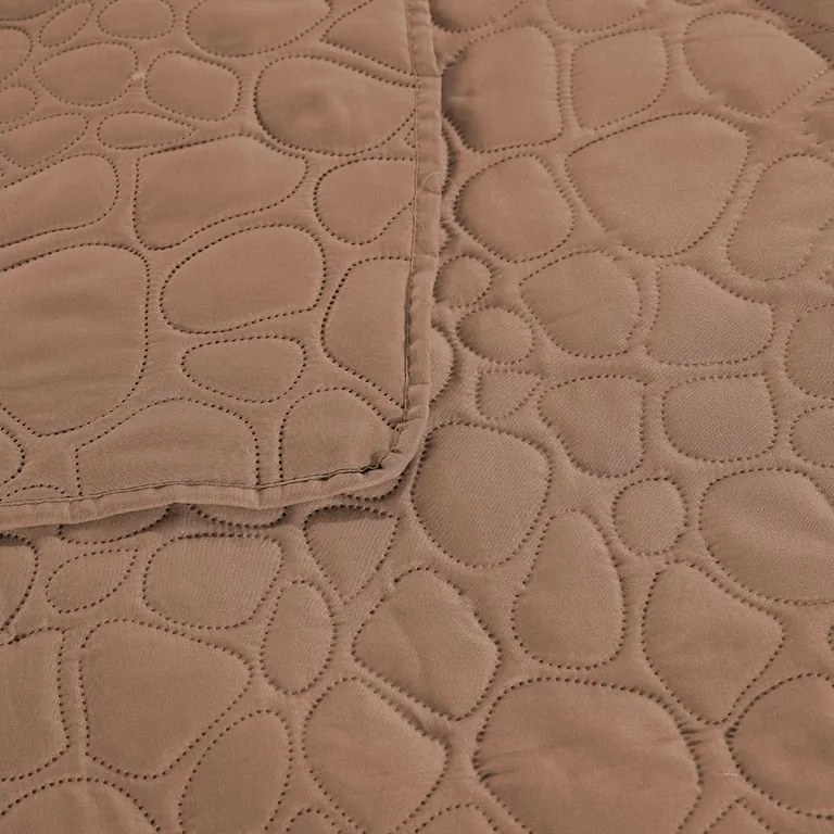 Světle hnědý přehoz na postel STONE Rozměr: 200 x 220 cm