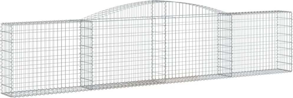 Klenuté gabionové koše 8 ks 400x30x80/100 cm pozinkované železo 3146859