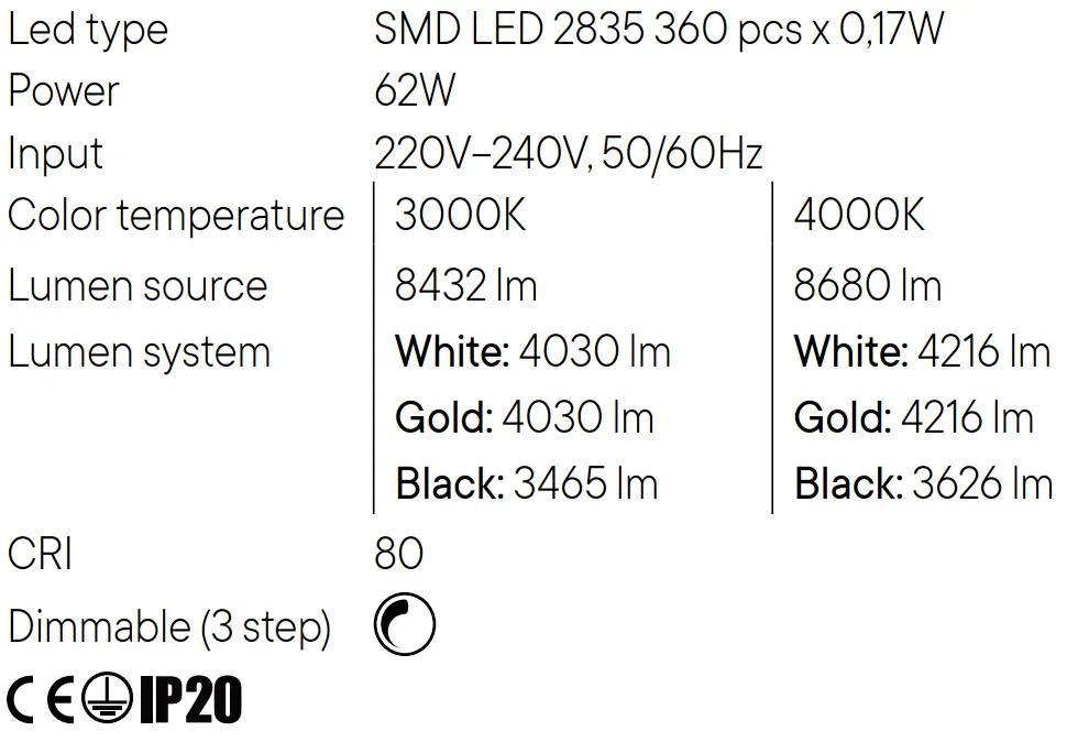 Bílé LED kruhové světlo Redo FEBE 01-2875/ LED 62W/3000K-4000K