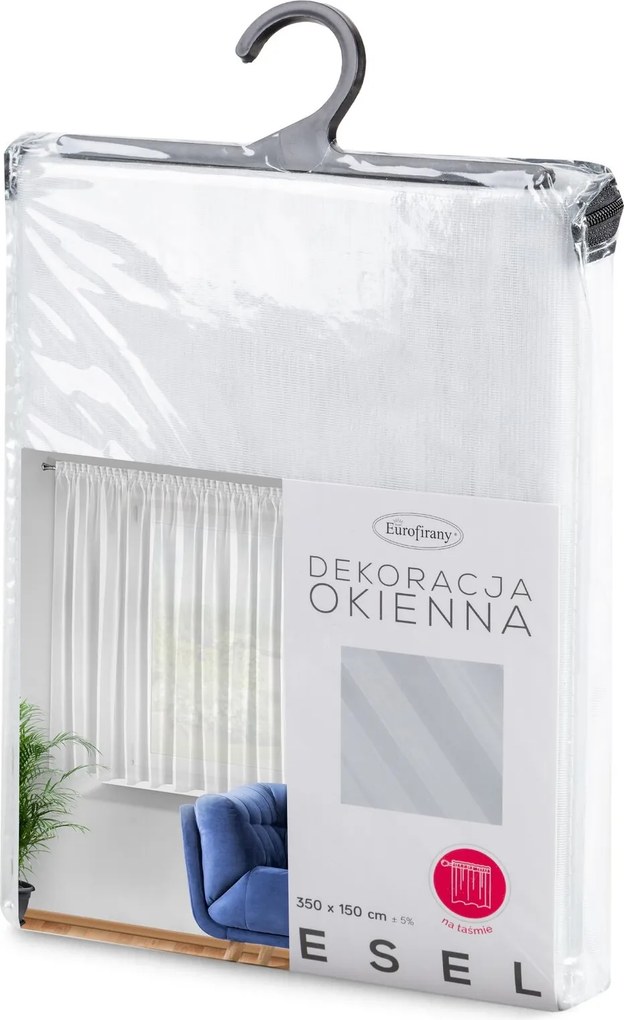 ZÁCLONA NA PÁSCE ESEL 350X150 CM BÍLÁ