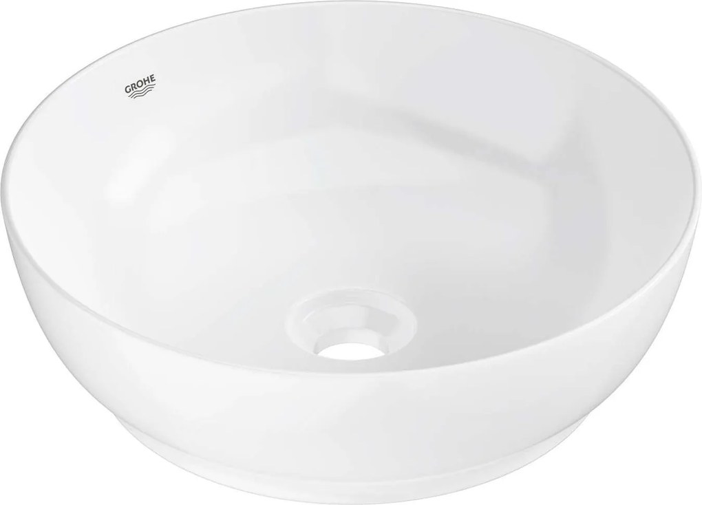 Grohe Essence - Umyvadlo na desku, průměr 40 cm, bez přepadu, bez otvoru pro baterii, alpská bílá 103538SH00