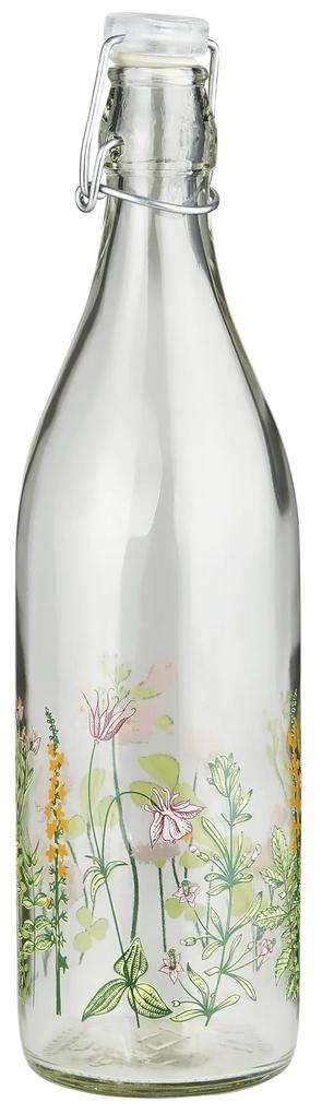 IB LAURSEN Skleněná lahev s klipem Summertime 1,1 l, multi barva, sklo