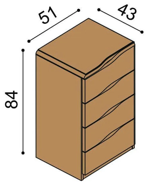 Komoda JELÍNEK ELEN H10 Z4 Materiál: Buk, Moření: Alder