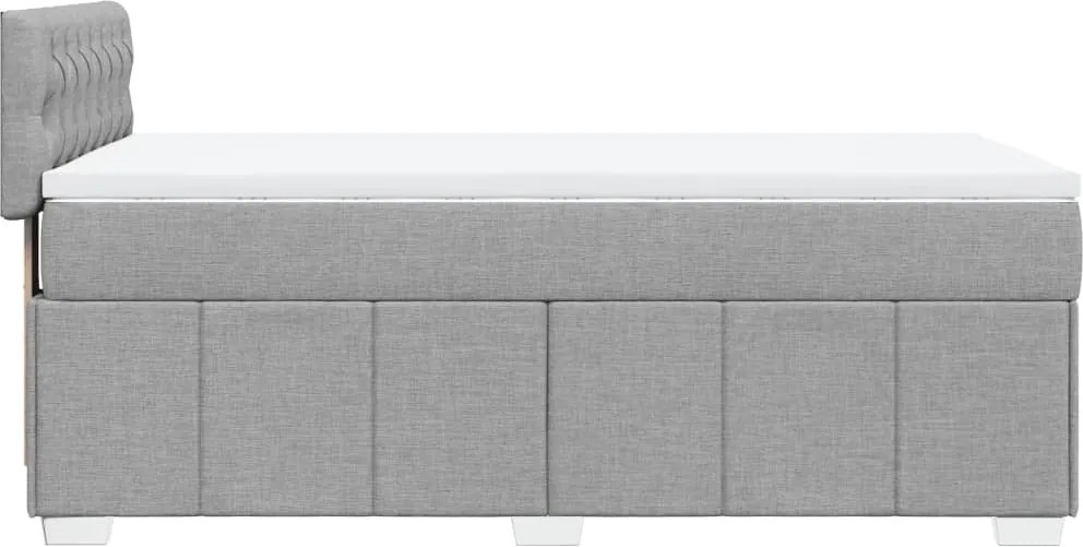 Box spring postel s matrací světle šedá 90x200 cm textil 3289258