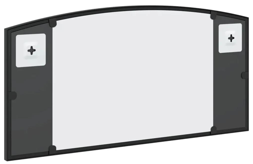 Nástěnné zrcadlo černé 60 x 30 cm oblouk železo - Default Title