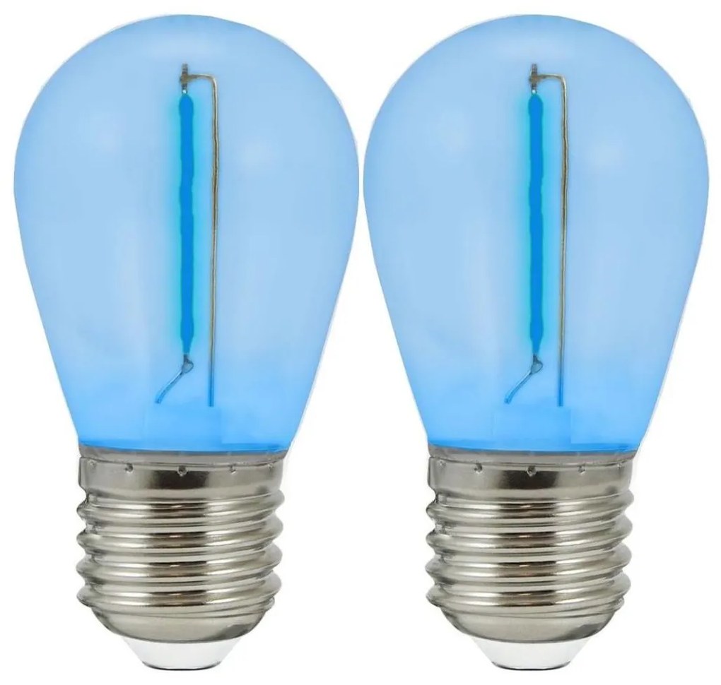 Polux | SADA 2x LED Žárovka PARTY E27/0,3W/36V modrá | SA1801