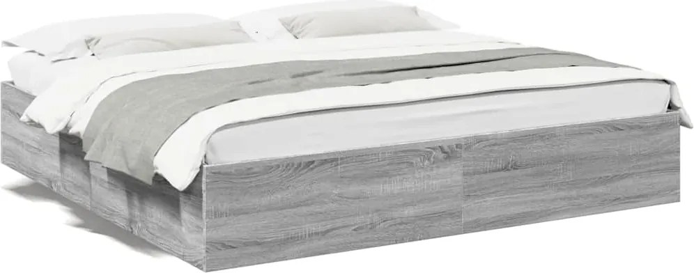 Rám postele šedý sonoma 200 x 200 cm kompozitní dřevo 3280991