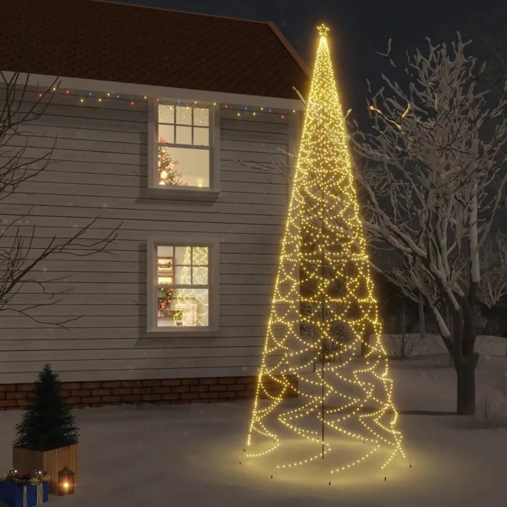 343578 vidaXL Vánoční stromek s hrotem 3 000 teple bílých LED diod 800 cm