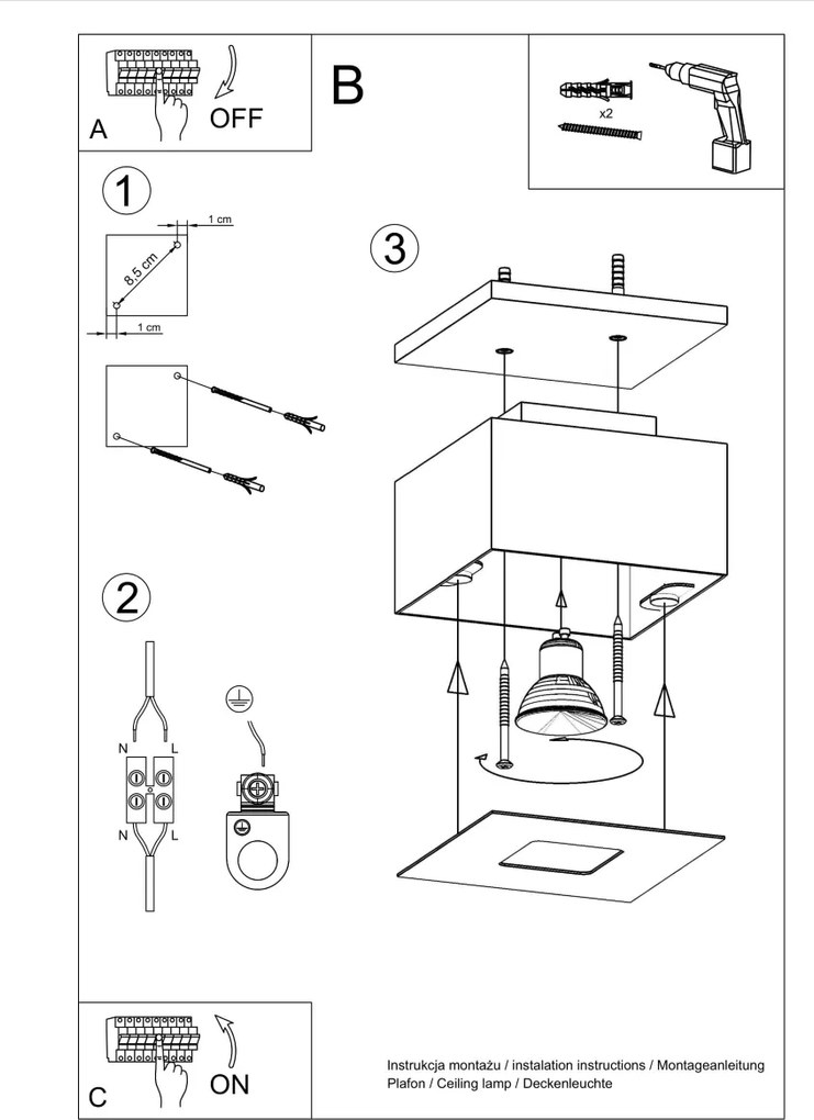 Sollux Lighting Stropní svítidlo MONO 1 bílé