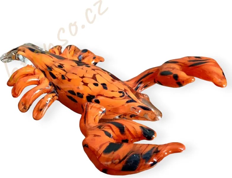 Skleněný rak soška - těžítko (Mořský rak figurka)